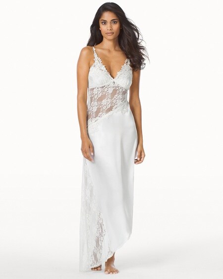Jonquil Winter Bride Satin And Lace Long Nightgown Shop New Arrivals