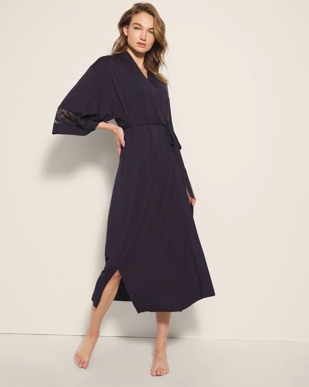 Sequin Lace Long Robe | Soma