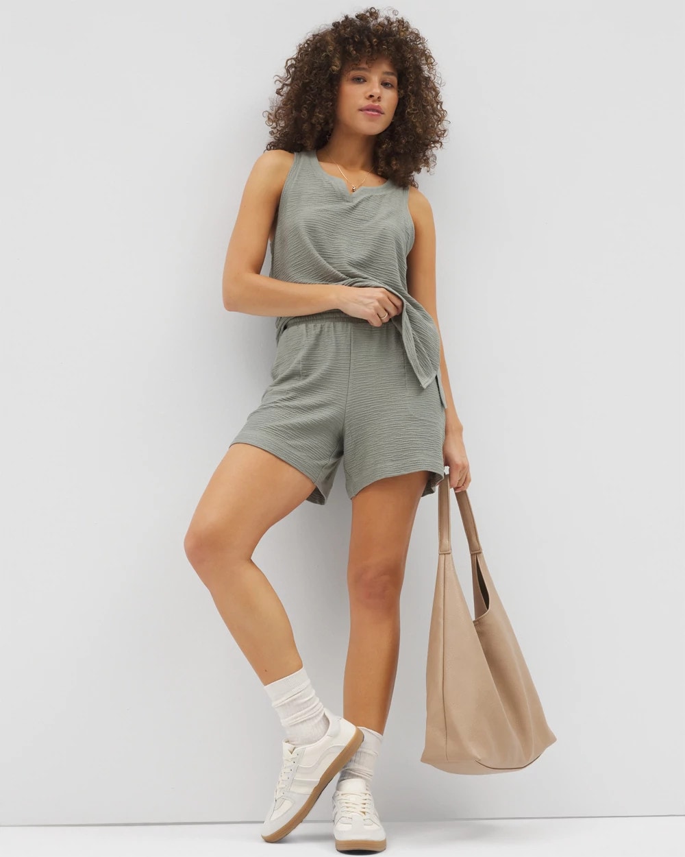 Crinkle Knit 5 Inch Short | Soma