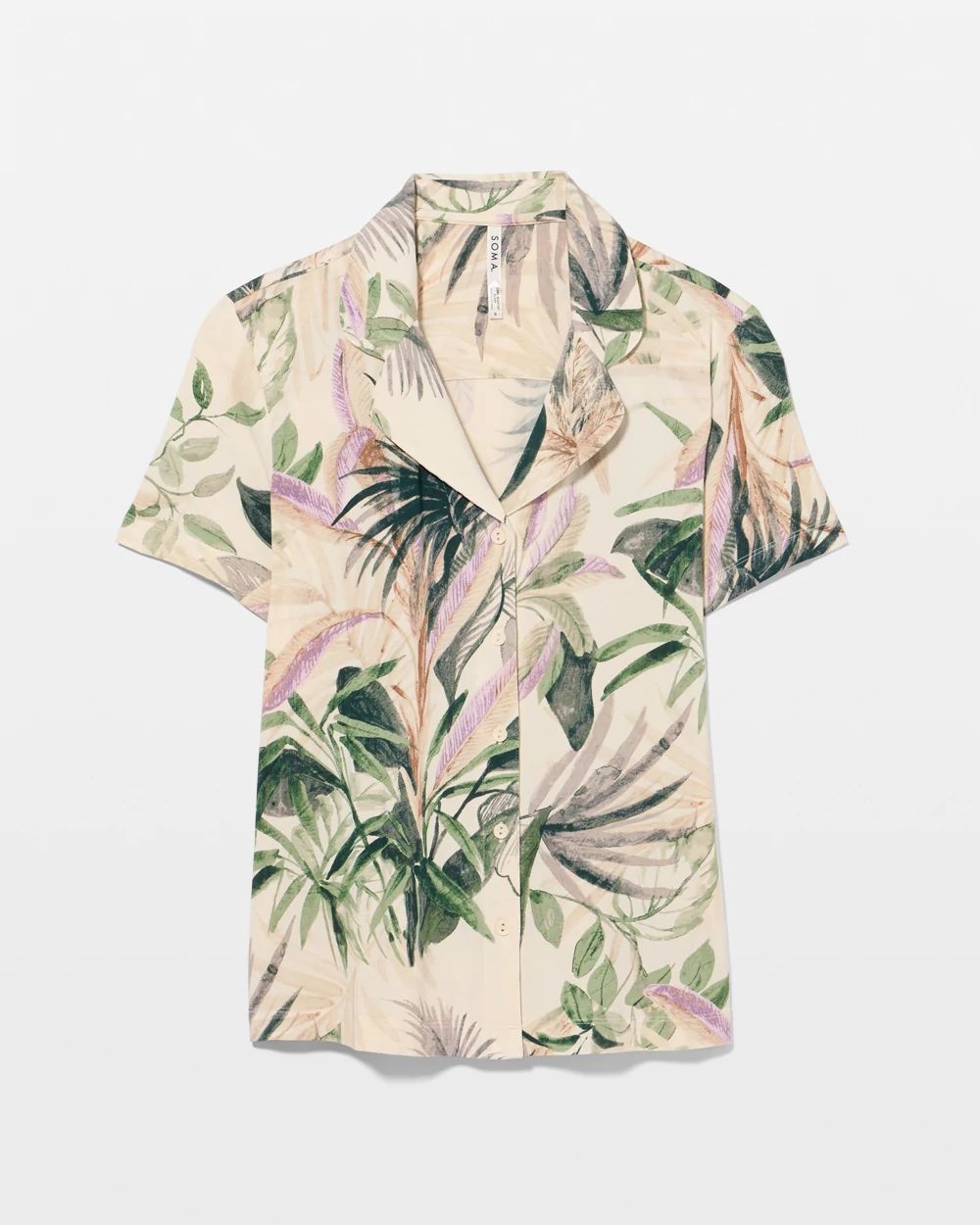 Short Sleeve Notch Collar Pajama Top | Soma