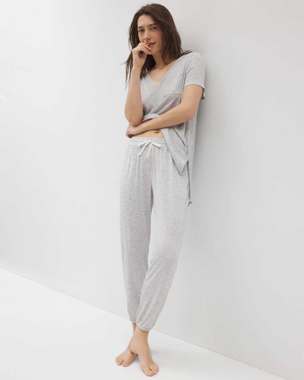 Slub Banded Ankle Pajama Pant | Soma