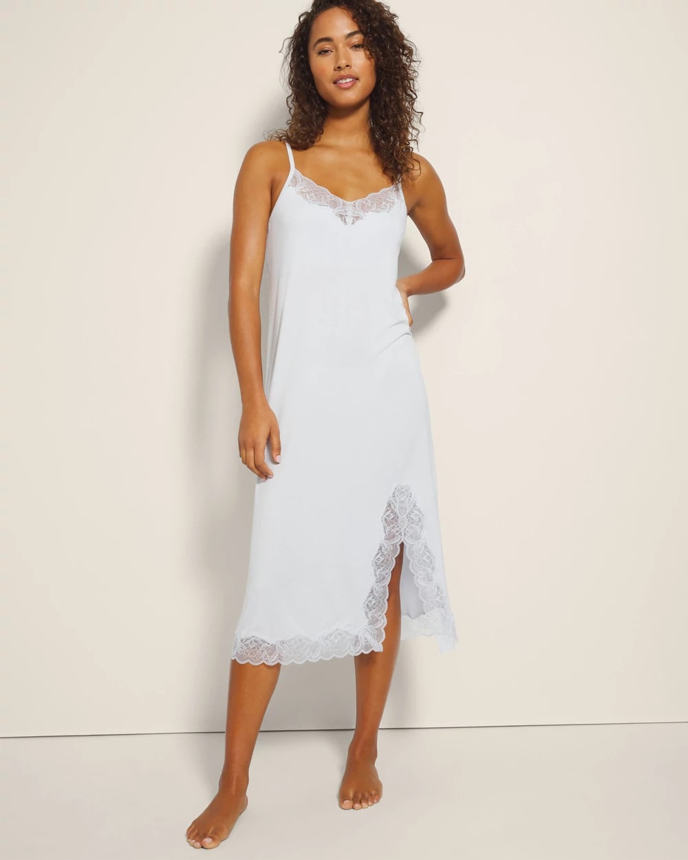 Lace-Trim Midi Gown | Soma